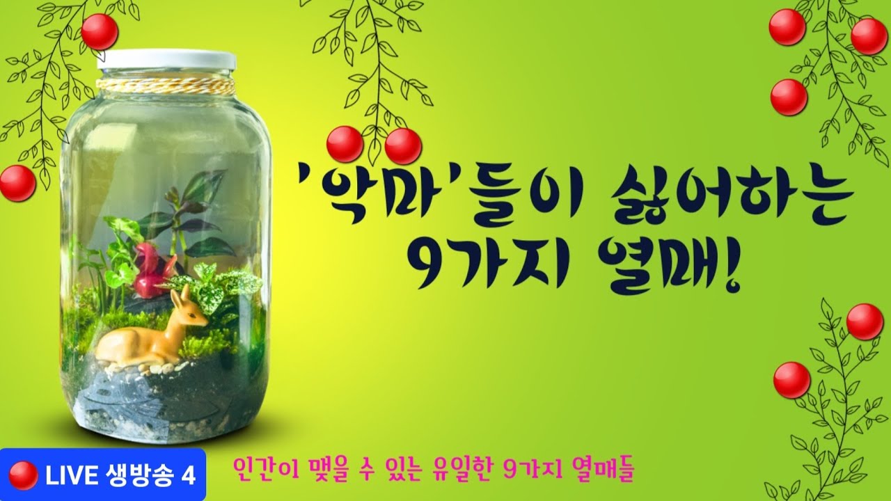 ️ ️ ️ Live 4《인간이 맺을 수있는 유일한 열매 성령의 9가지 열매 하느님의 말씀을 들음으로 》 매일 드리는