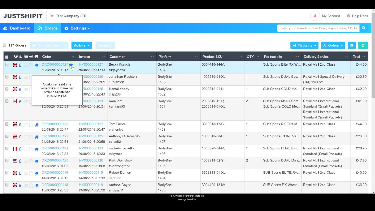 New customer notes in Just Ship IT - YouTube