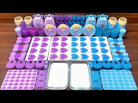 PURPLE vs BLUE I Mixing Random into GLOSSY Slime I Satisfying Slime ...