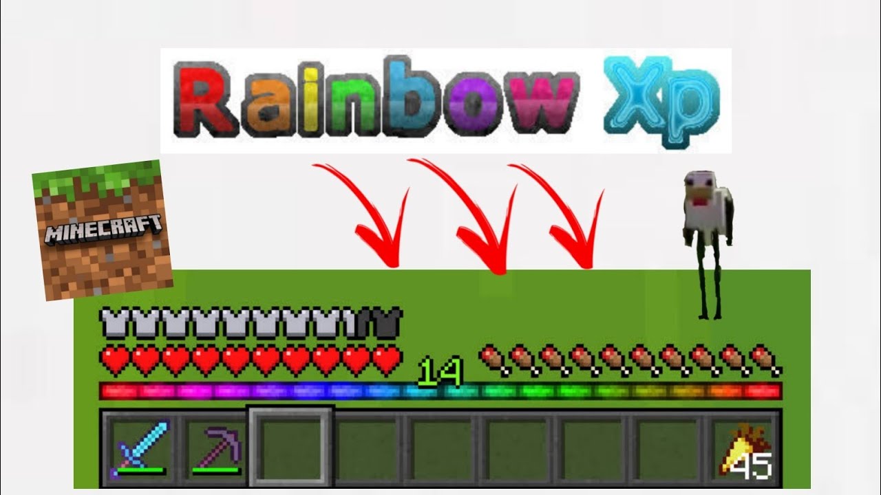 Minecraft PE Rainbow XP Bar Nasıl yapılır [1 dakikada] #minecraft - YouTube