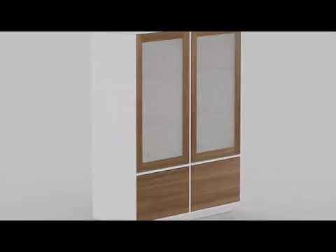 Vitrine en bois mélaminé avec 2 portes vitrées Made in Italy - Ylenia