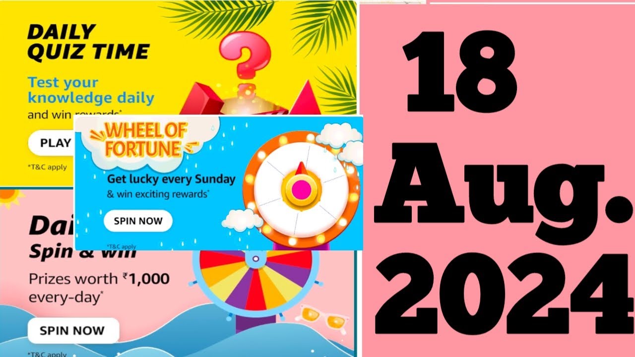 Amazon Daily Quiz Time Answers Today | Amazon quiz answer today 18 ...