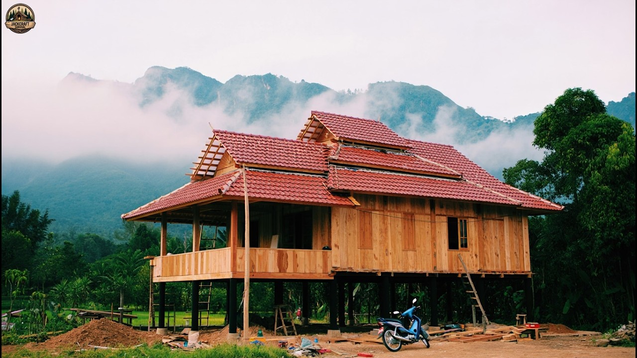 Astonishing Wooden Stilt House Built Entirely by Hand - YouTube