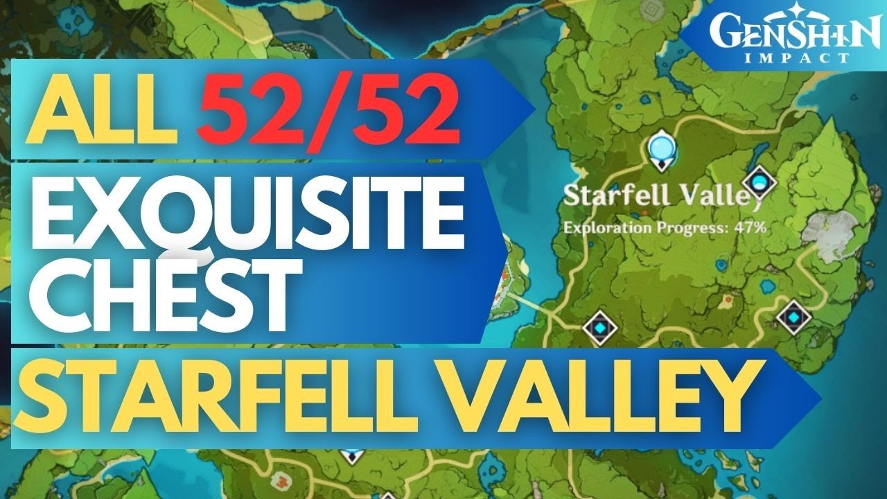 All 52 Exquisite Chest Starfell Valley Genshin Impact - YouTube