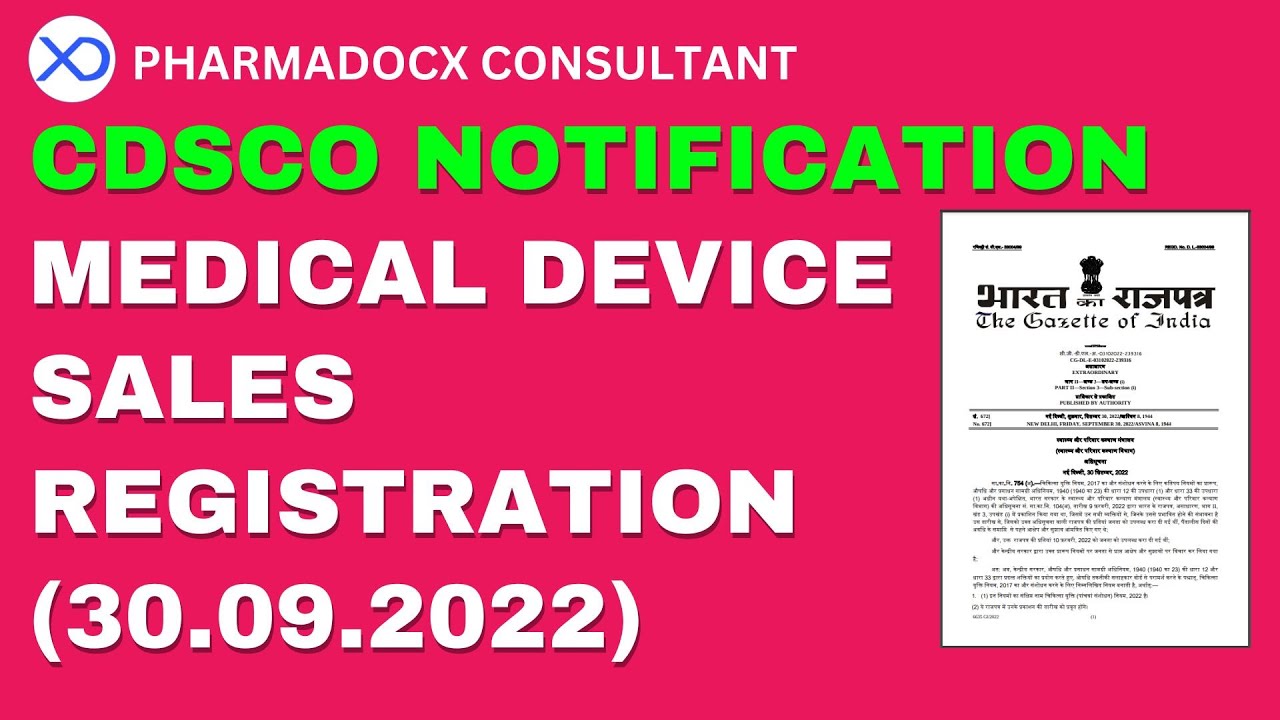 How to take Sales License for Medical Devices | CDSCO Notification ...