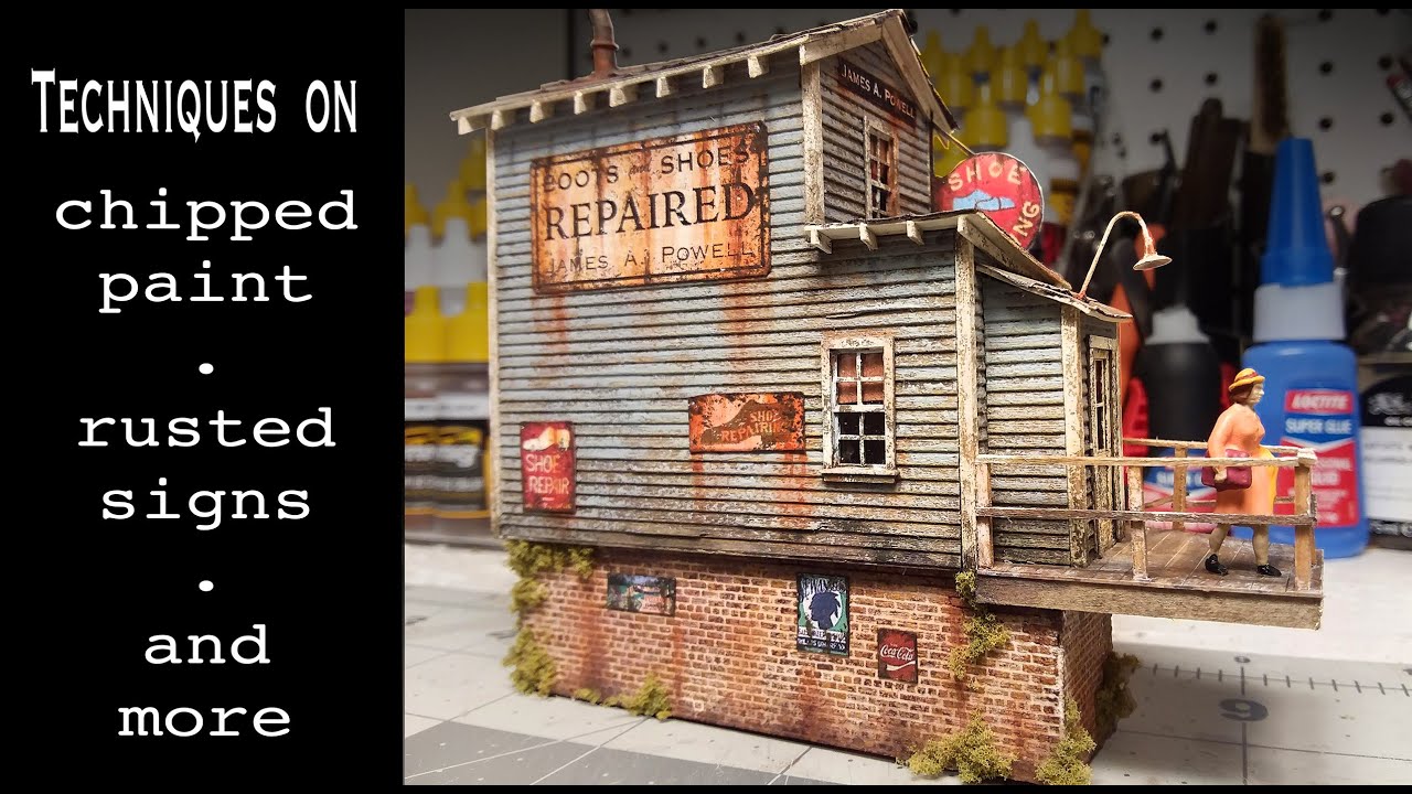 Techniques for chipped paint and rusted signs. - YouTube