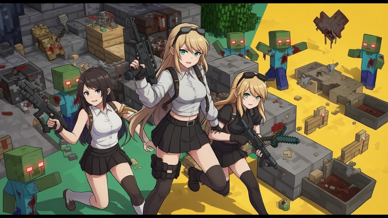 Girls' Frontline: Minecraft: Base Escape Zombies (No Down) | Co-Op ...