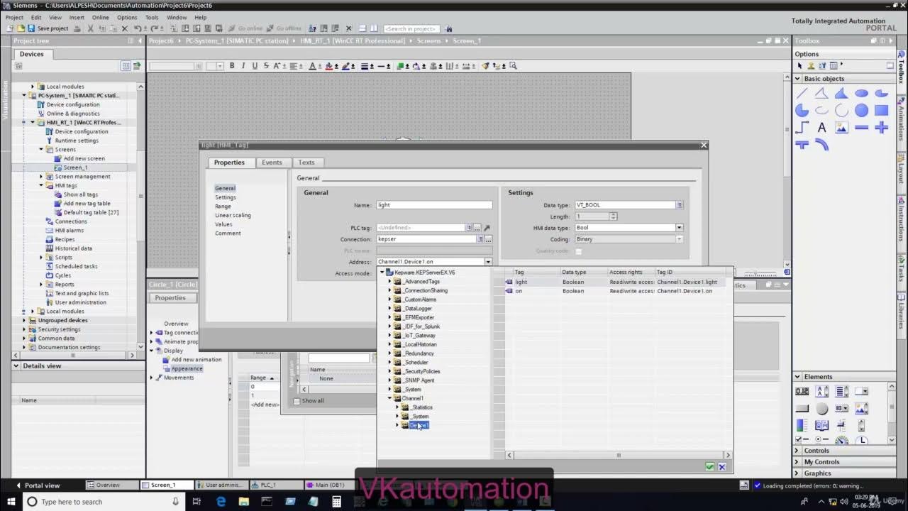 07 Wincc professional with Kepserver OPC server - YouTube