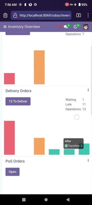 Demo: Odoo ERP 18 (Open Source): Inventory App on Android Mobile with Local PostgreSQL Database ...