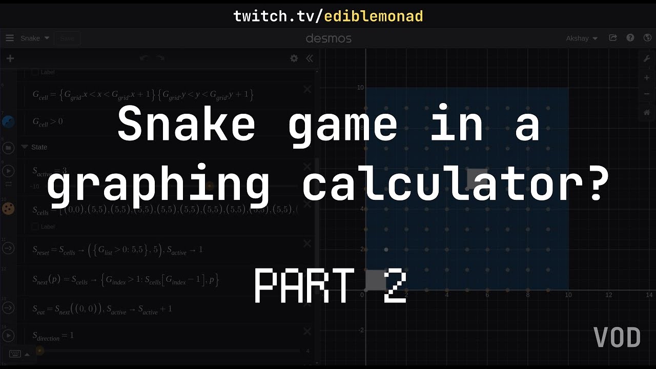 Snake game in a graphing calculator! Part 2. Desmos programming - YouTube