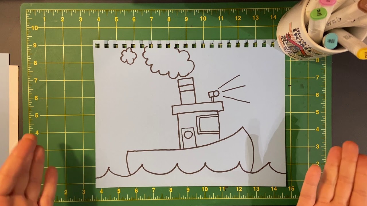 Pre-K: How to Draw a Tugboat - YouTube