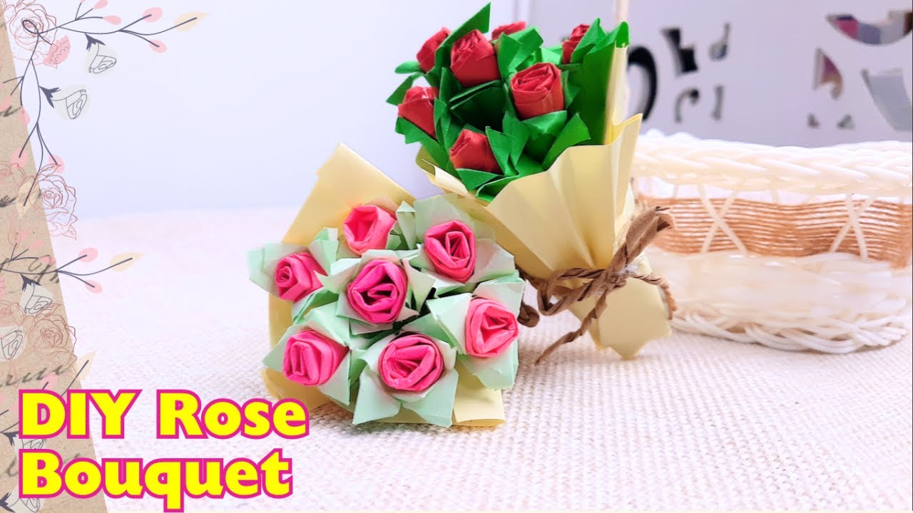 Realistic Paper Rose Bouquet 🌹 | Paper Flower Bouquet | Easy Paper ...