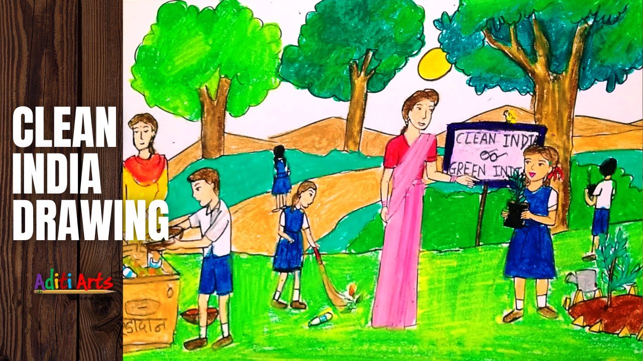 Clean India Drawing | Clean India Green India Drawing | Aditi Arts ...
