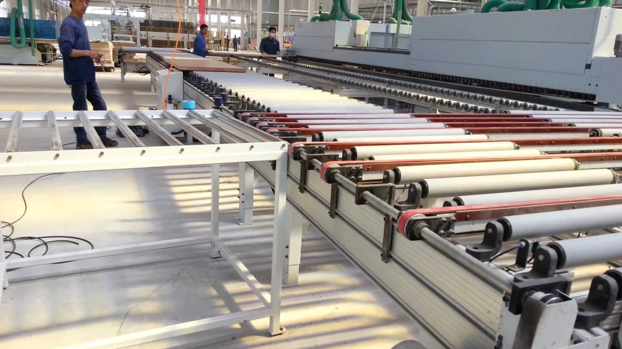 Automatic Return Conveyor line for edge bander - YouTube
