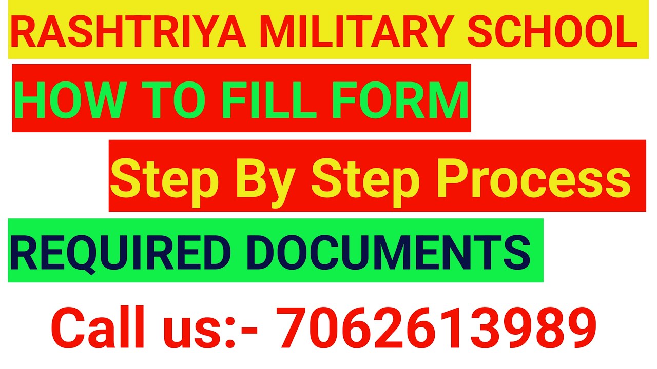 RASHTRIYA MILITARY SCHOOL FORMS TOTAL PROCESS 2022-23 ! HOW TO FILL RMS ...