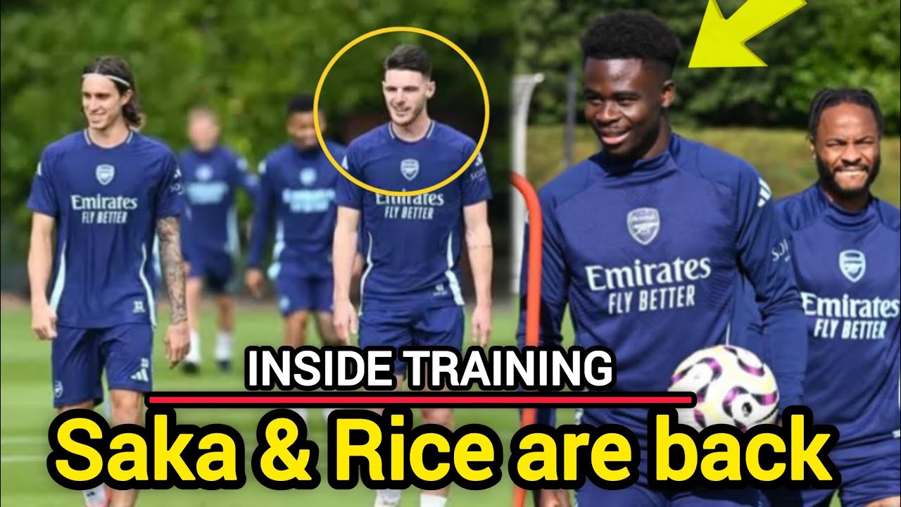 Inside training 🔥 Declan Rice & Saka returns to training with the squad ...