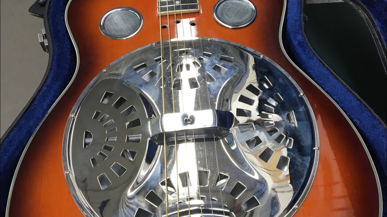 Dobro Style Resonator Guitar Cone Swap, Sound Test and Set Up - YouTube