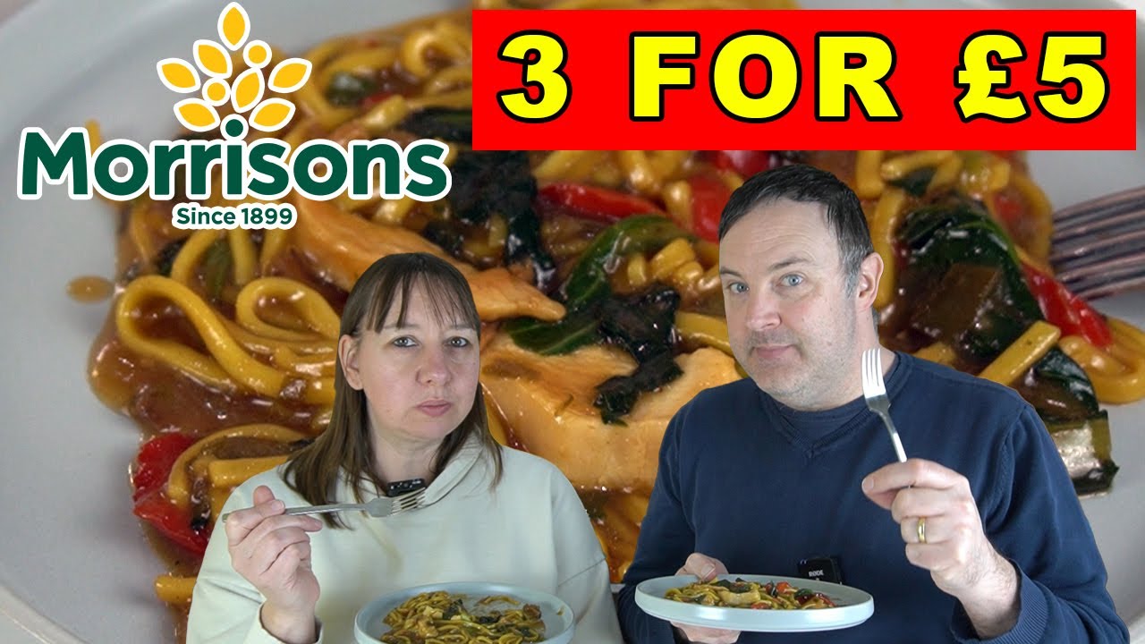Morrisons Ready Meal Chicken Chow Mein 3 for 5 Pounds - YouTube