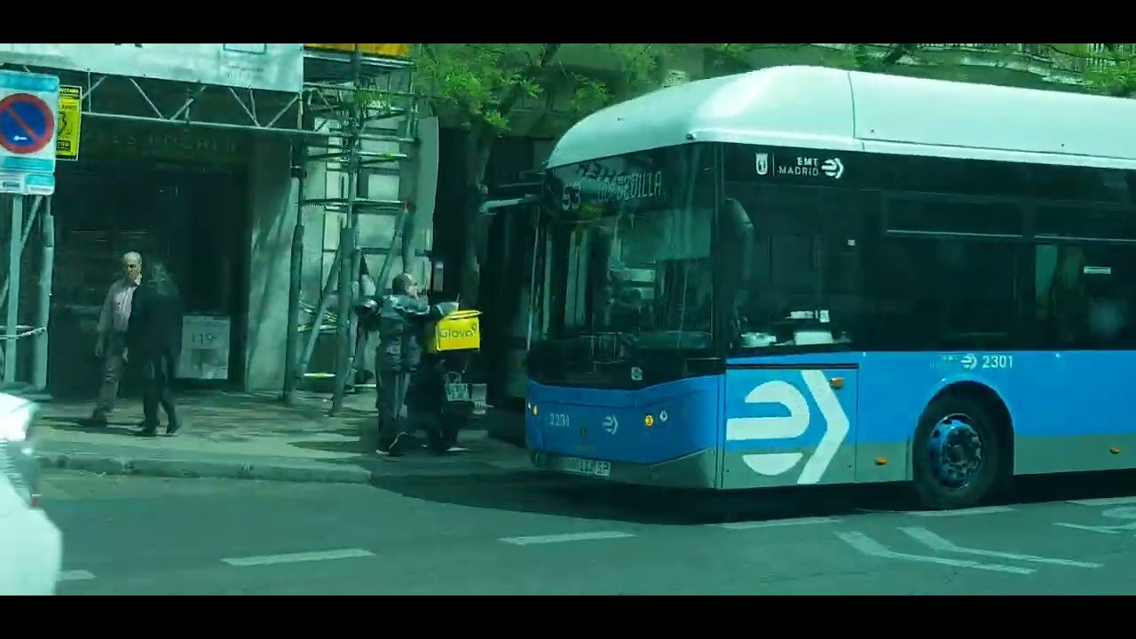Here is the EMT bus 2301 on the number 53 in Madrid Friday 14 April ...