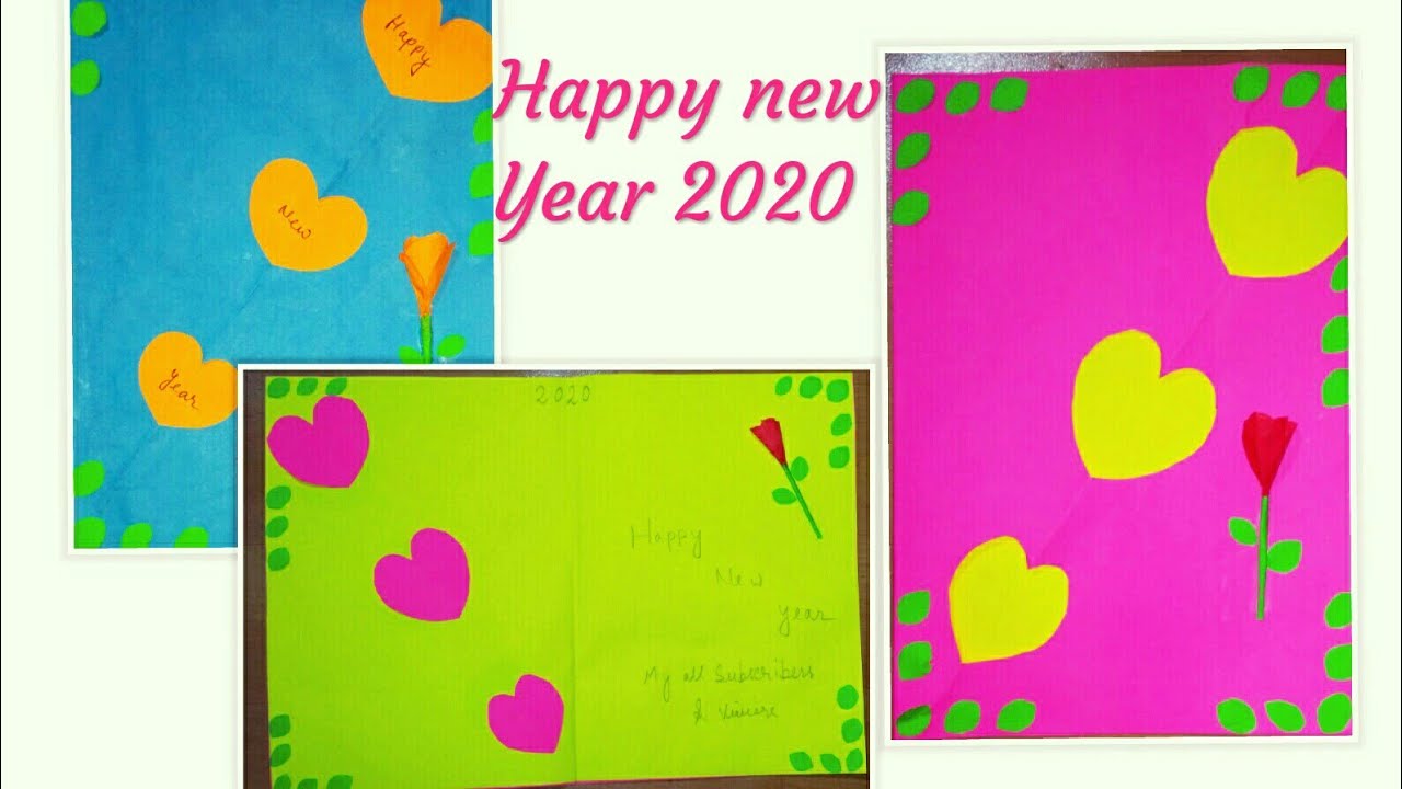 Happy new year card/new year papercraft idea - YouTube