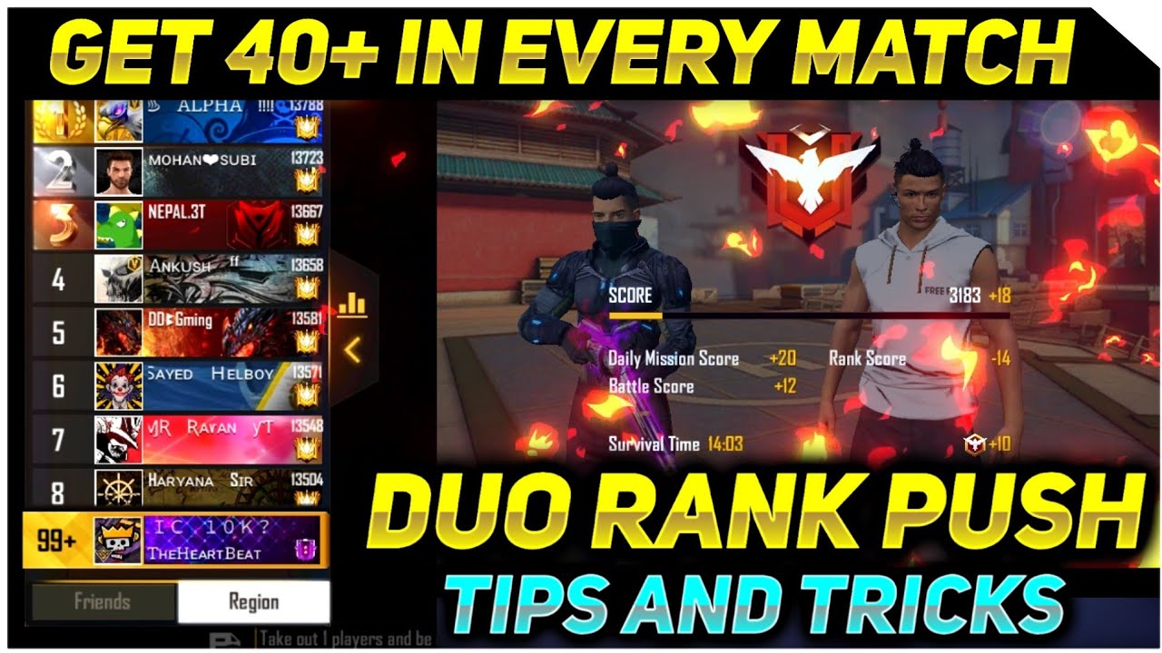 DUO RANK PUSH TIPS IN FREE FIRE 😱|| HOW TO PUSH RANK IN FREE FIRE ...