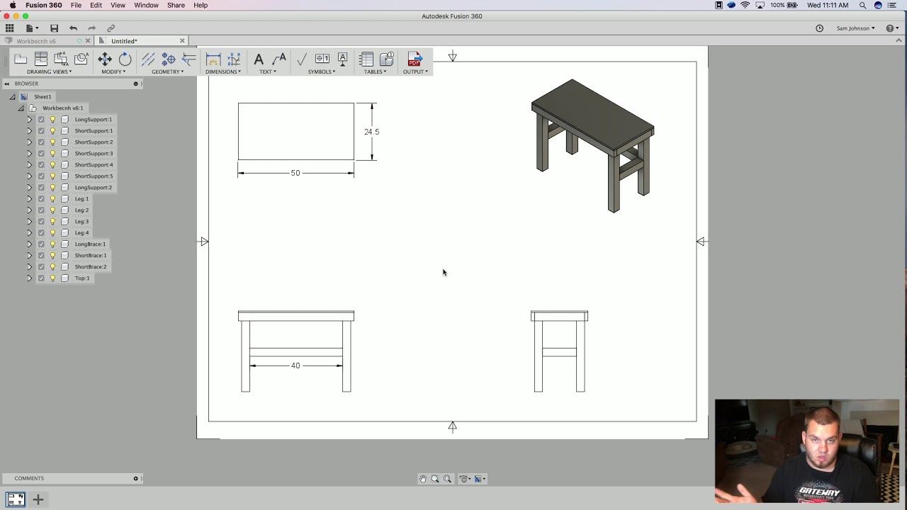 Rolling Work Bench | Part 2 | Fusion 360 - YouTube