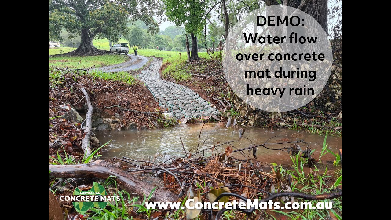 Australian Concrete Mats help filter sediment from during a heavy rain ...