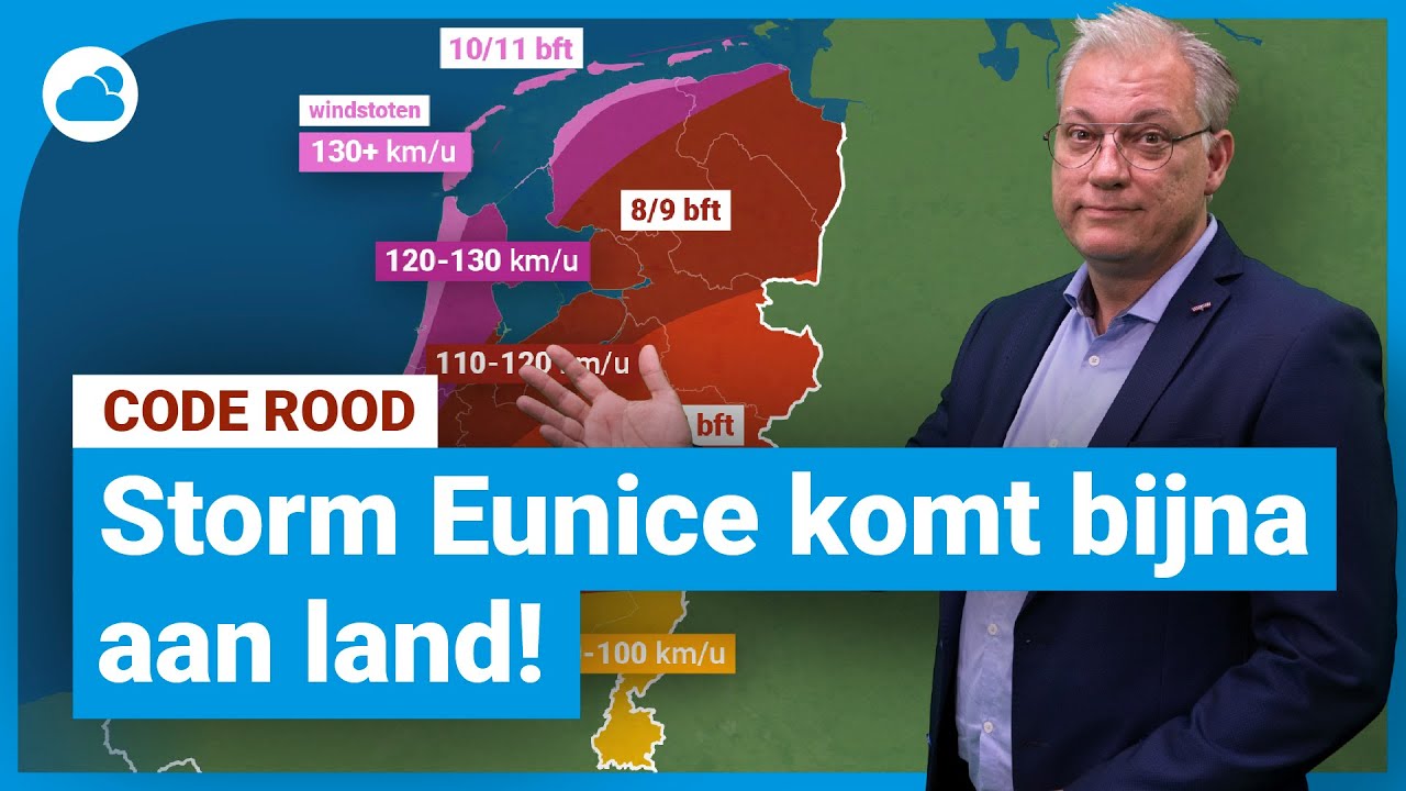 Storm-update: Code Rood voor storm Eunice! - YouTube