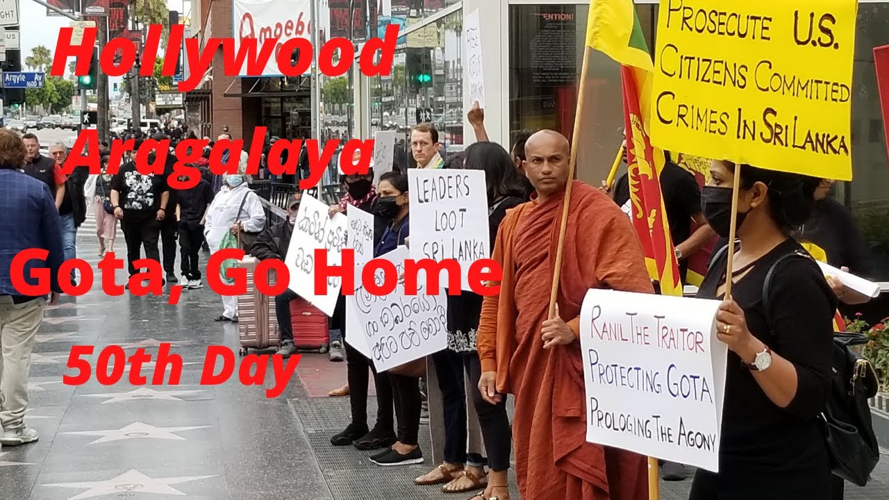 Aragalaya Protest Rally in Hollywood California on "Gota, Go home" 50th ...