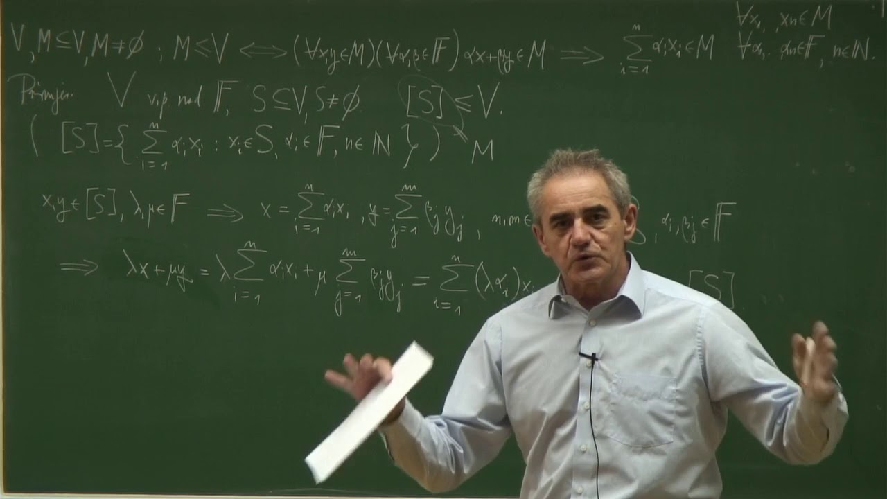 Linearna algebra 1 Potprostor 2 dio - YouTube