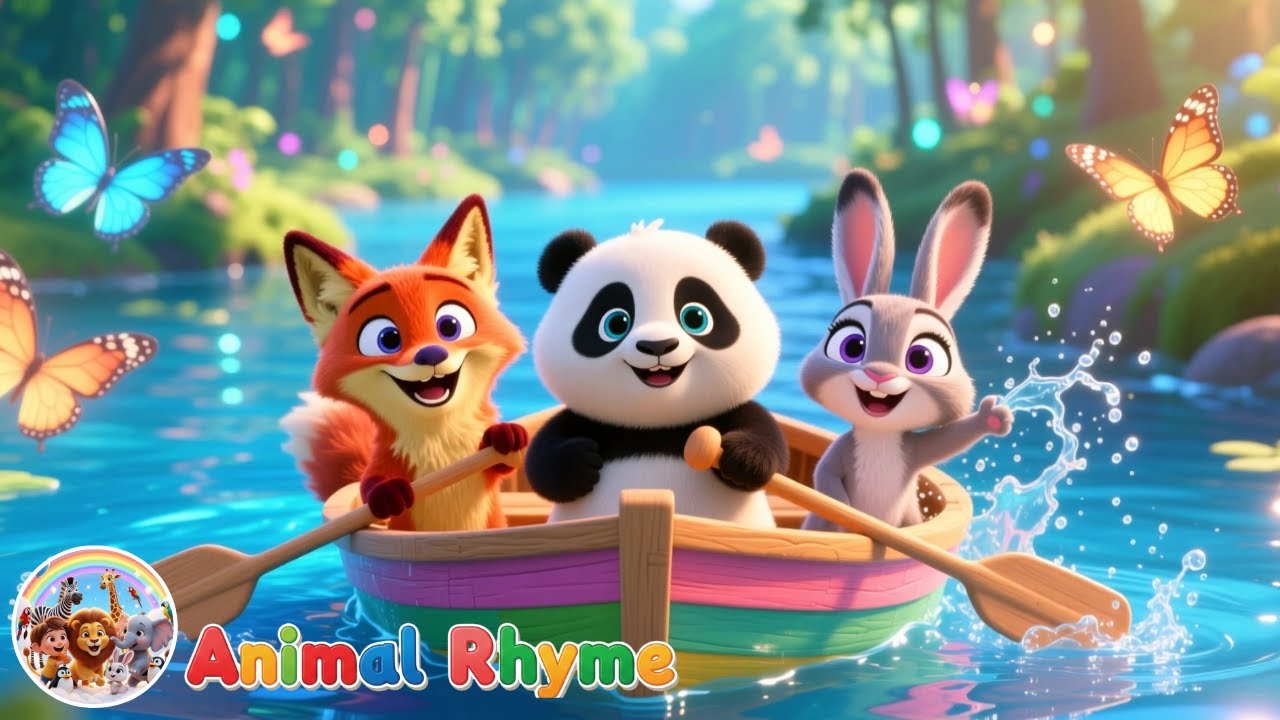 Row Your Boat Animal Action | Bella’s Fun Rowing Splashing and Nursery ...