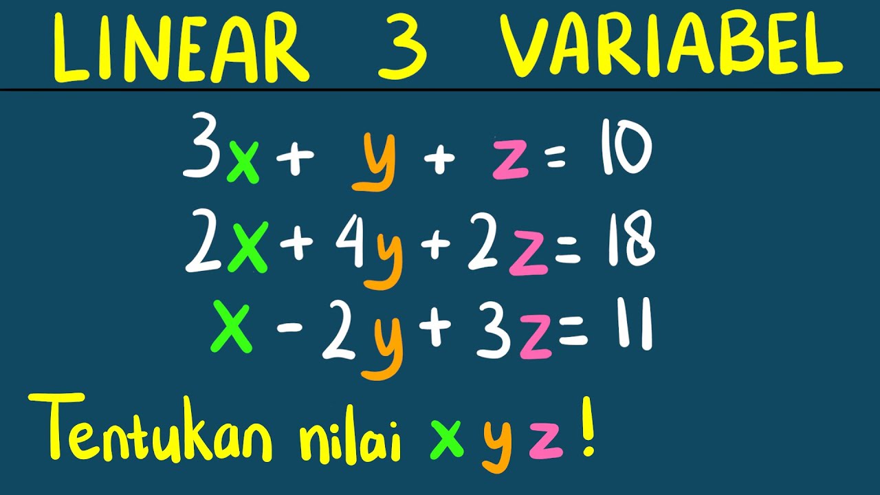 Cara Menentukan Nilai X, Y, dan Z | Sistem Persamaan Linear Tiga ...