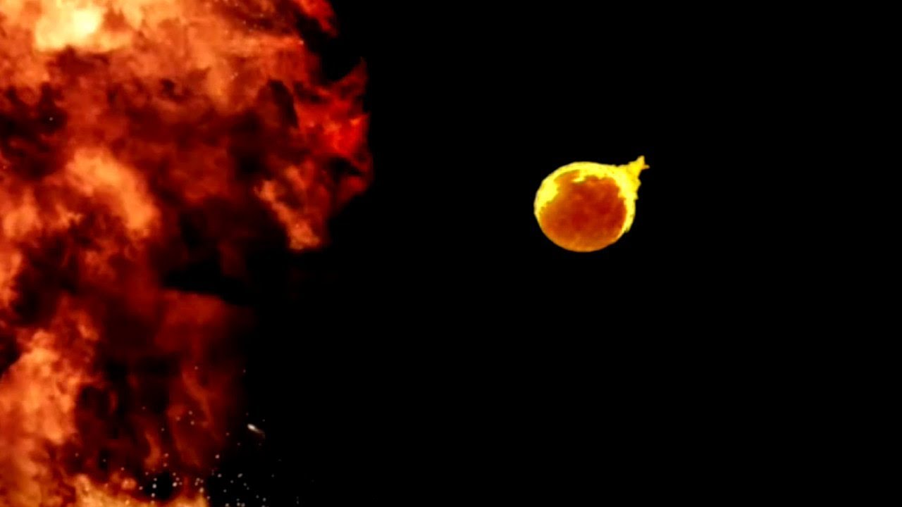 Fire Ball Landing -- Exploding--- with sound; green screen black - YouTube