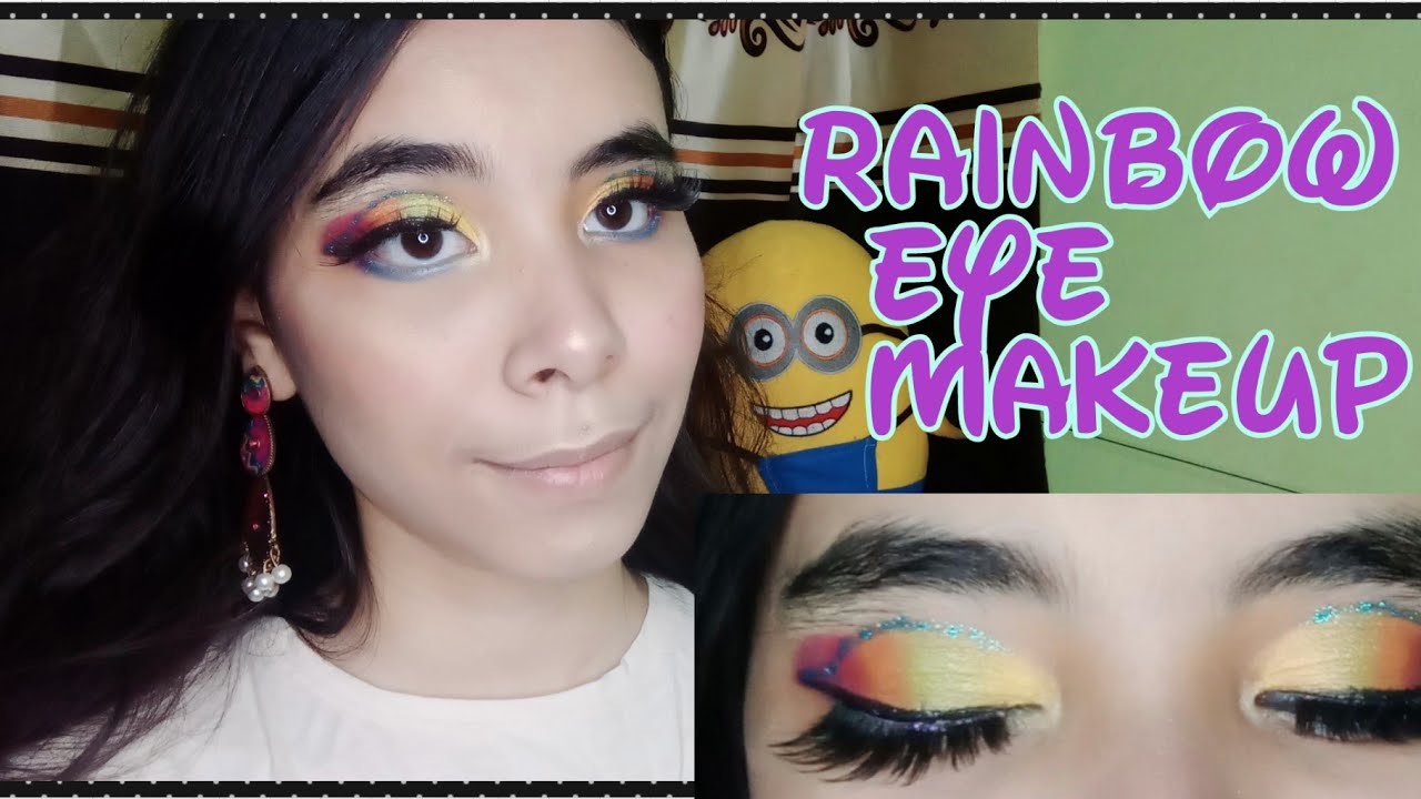 Rainbow makeup tutorial for beginners simple// anika azam nas - YouTube