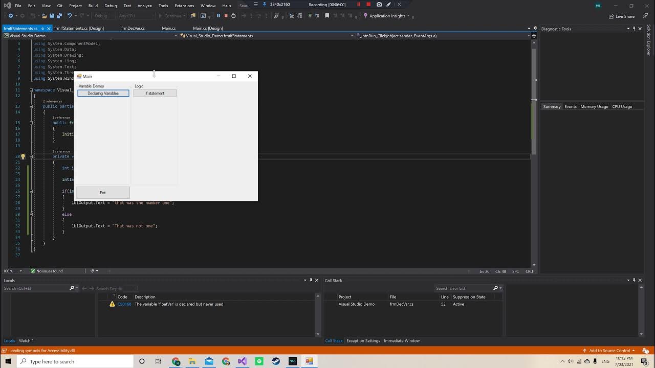 Visual Studio - C# Windows Forms - If statements - YouTube