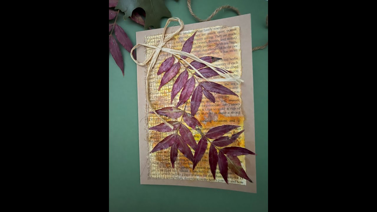 Real Leaves on a Book Page - using an iron to press and dry real leaves ...
