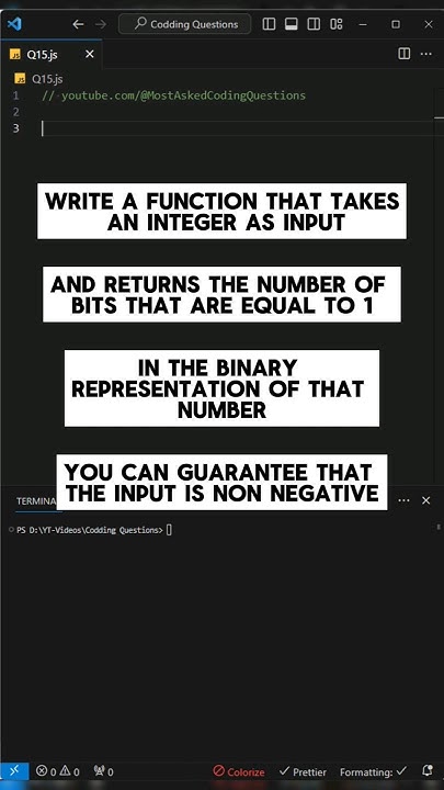Q15 Bit Counting with JavaScript #JS #Coding - YouTube