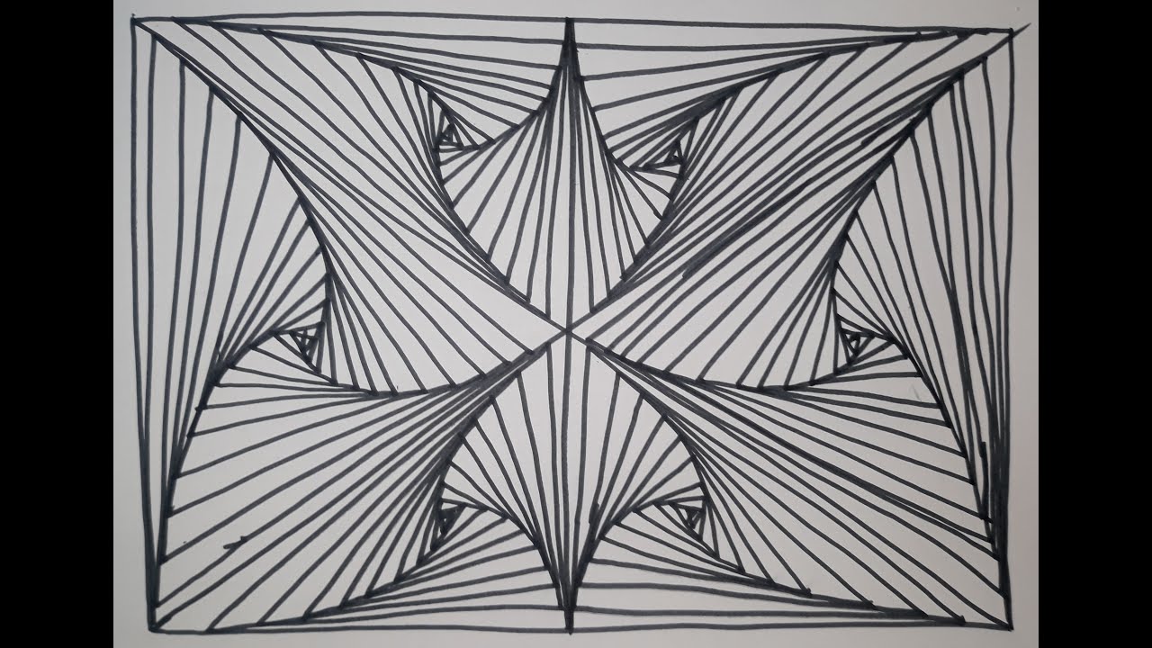 Awesome 3D Shading | Abstract Line Illusion | Daily Art Therapy. Day 21 ...