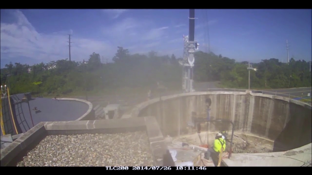 Primary Digester Dome Replacement - Time Lapse - YouTube