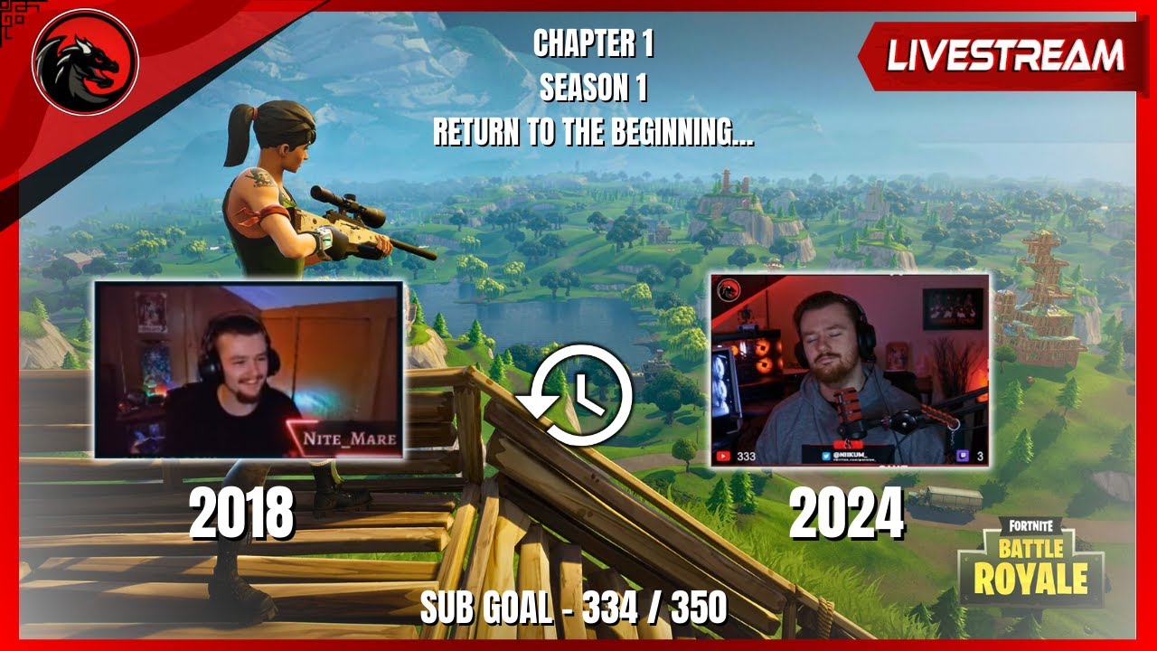 🔴 LIVE - FORTNITE (2017) OG SEASON 1!! 👀 | SUB GOAL: 334 / 350 | - YouTube