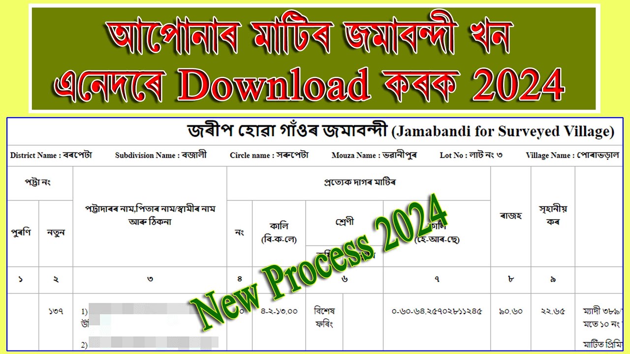 How To Download Jamabandi Assam ।। New Process 2024 - YouTube