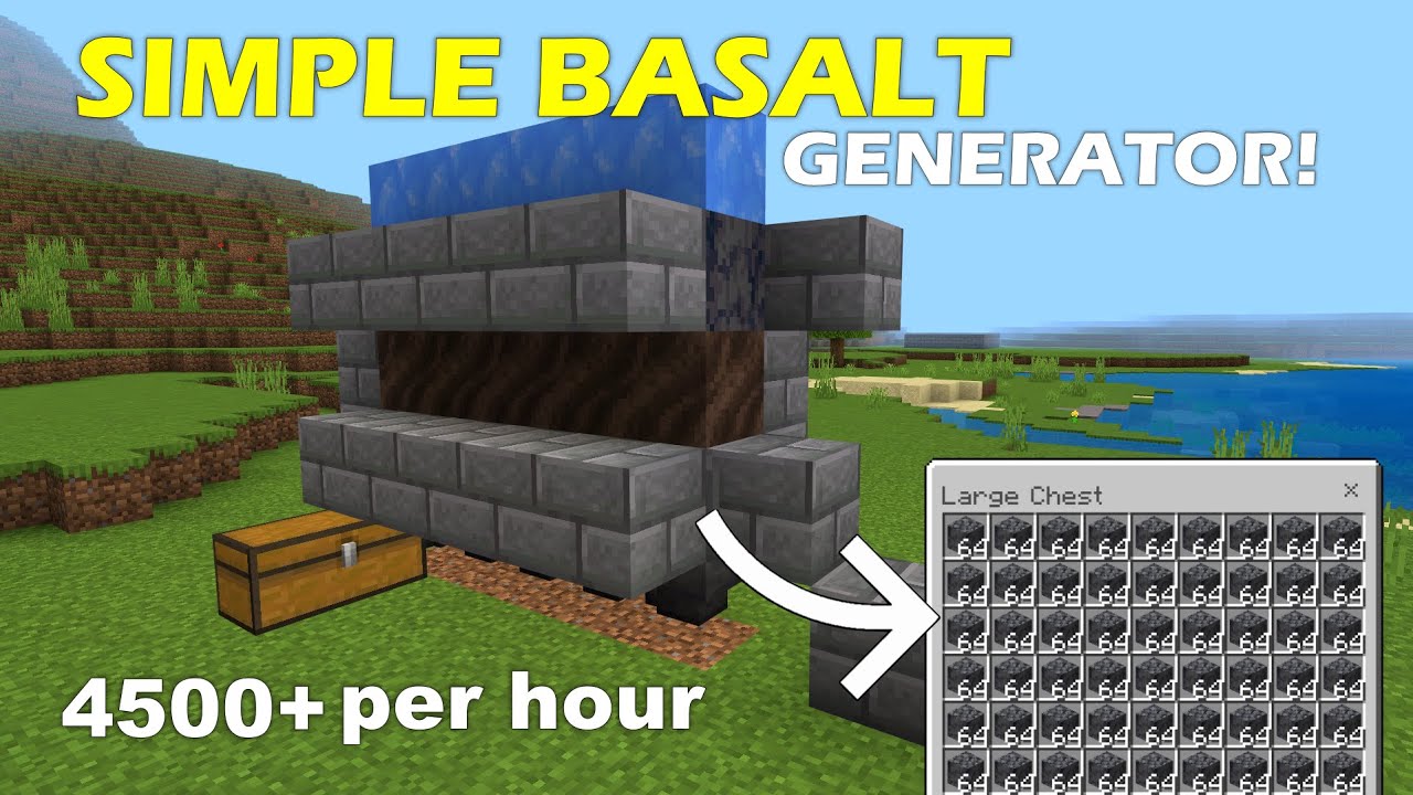 Minecraft 1.21 Simple Basalt Generator - 4500+ Basalt per/hour! - YouTube
