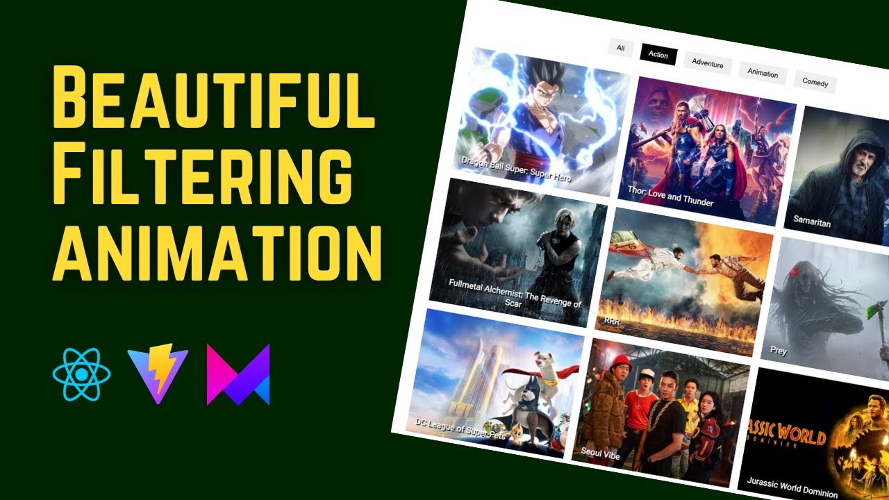 Beautiful Filtering Animation In React With Framer Motion Youtube