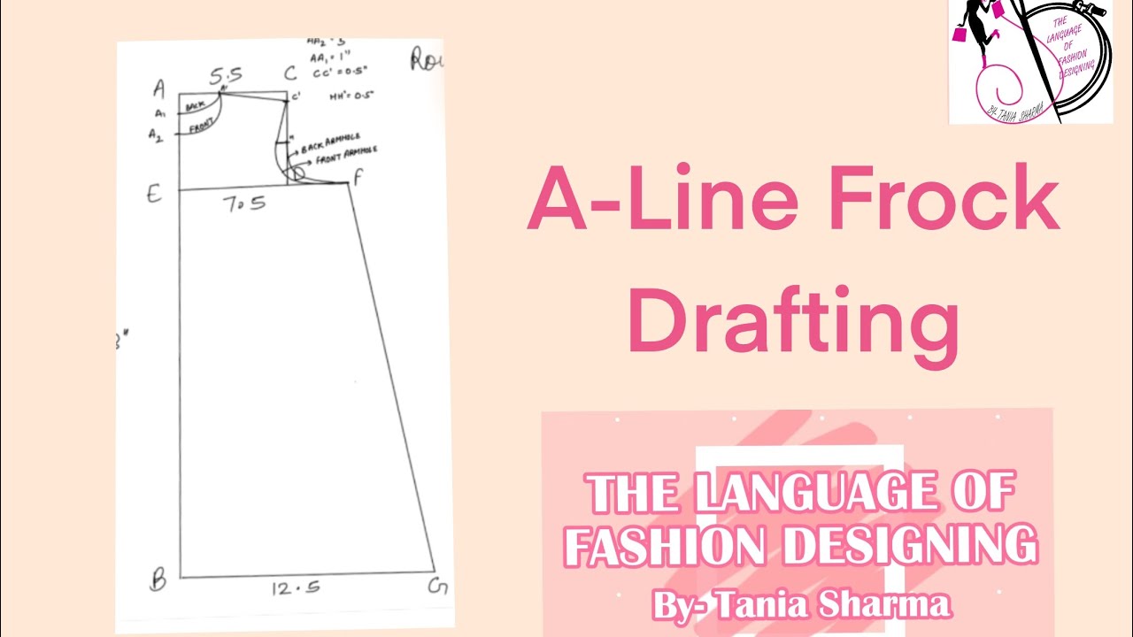 A line frock drafting for kids - YouTube
