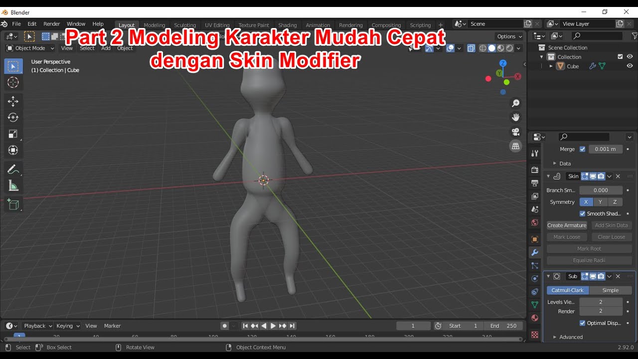 Part 2 Modeling Karakter Mudah Cepat dengan Skin Modifier - YouTube