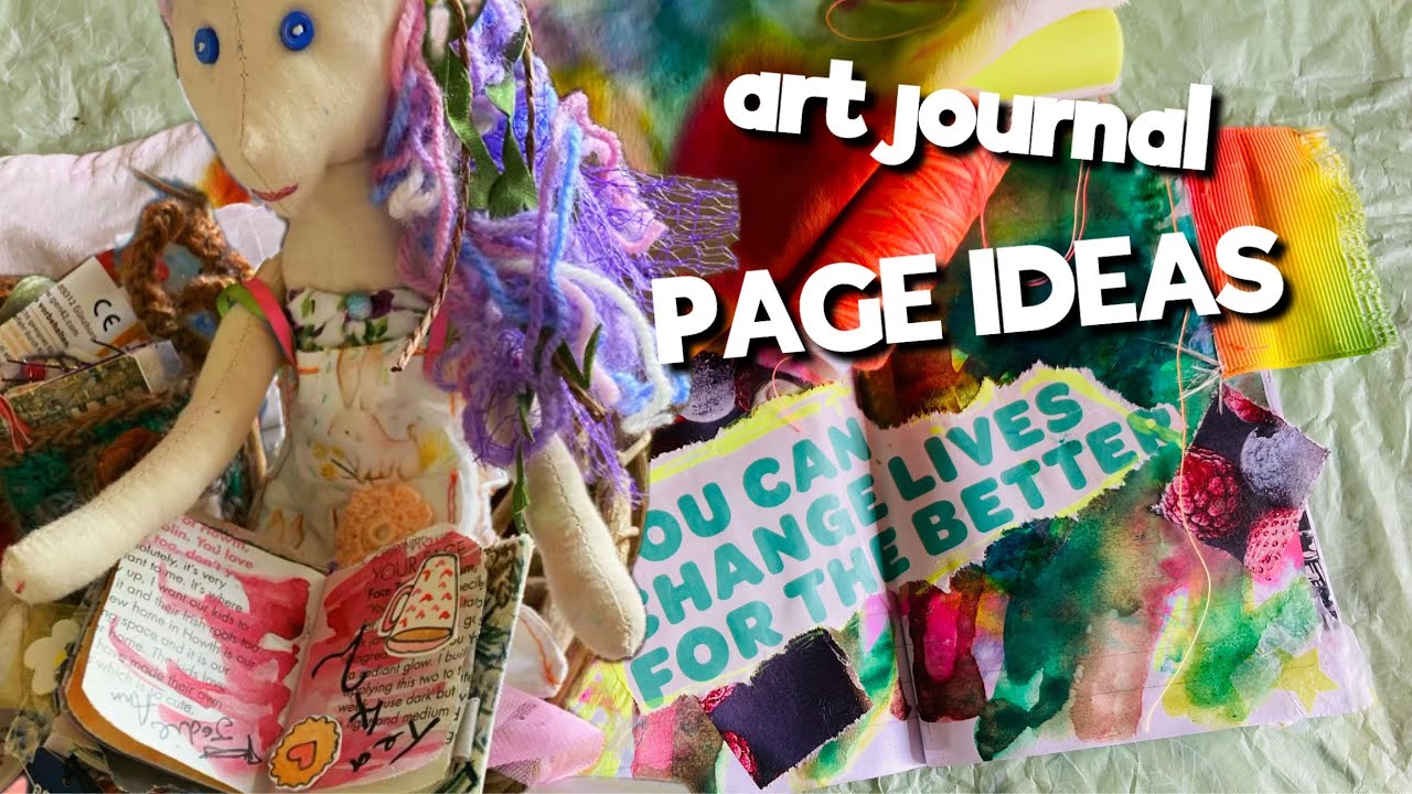 Art journal page mini comp book #ideas calm our minds - YouTube