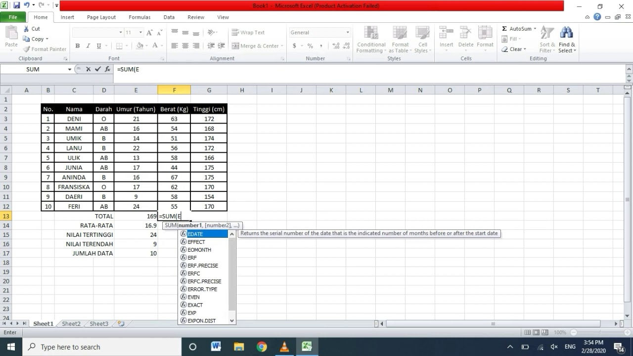#tutorialexcel20_smpmb VIdeo tutorial Excel - YouTube
