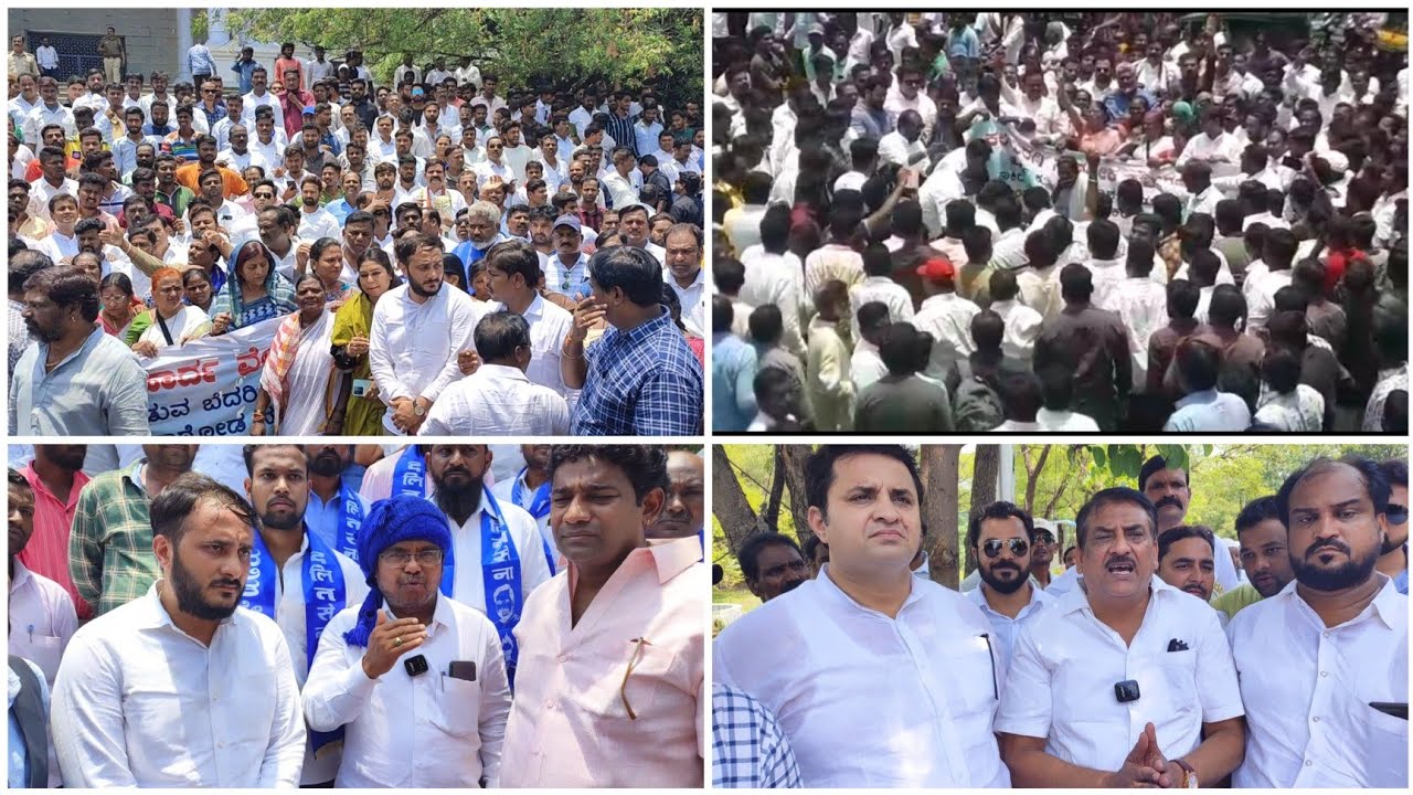 Gulbarga Congress Party workers & All Organization Members Protest at ...