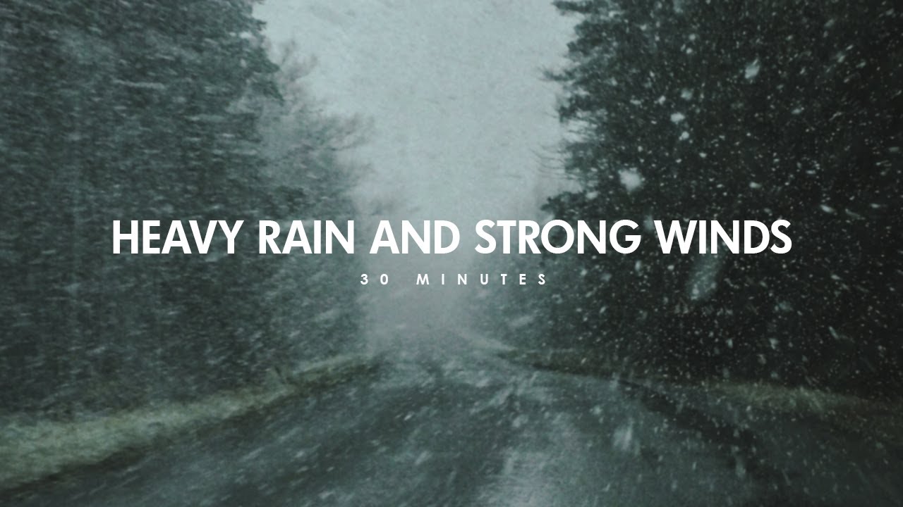 Heavy Rain & Strong Wind Sounds For Sleeping/Relaxation - 30 Minutes ...