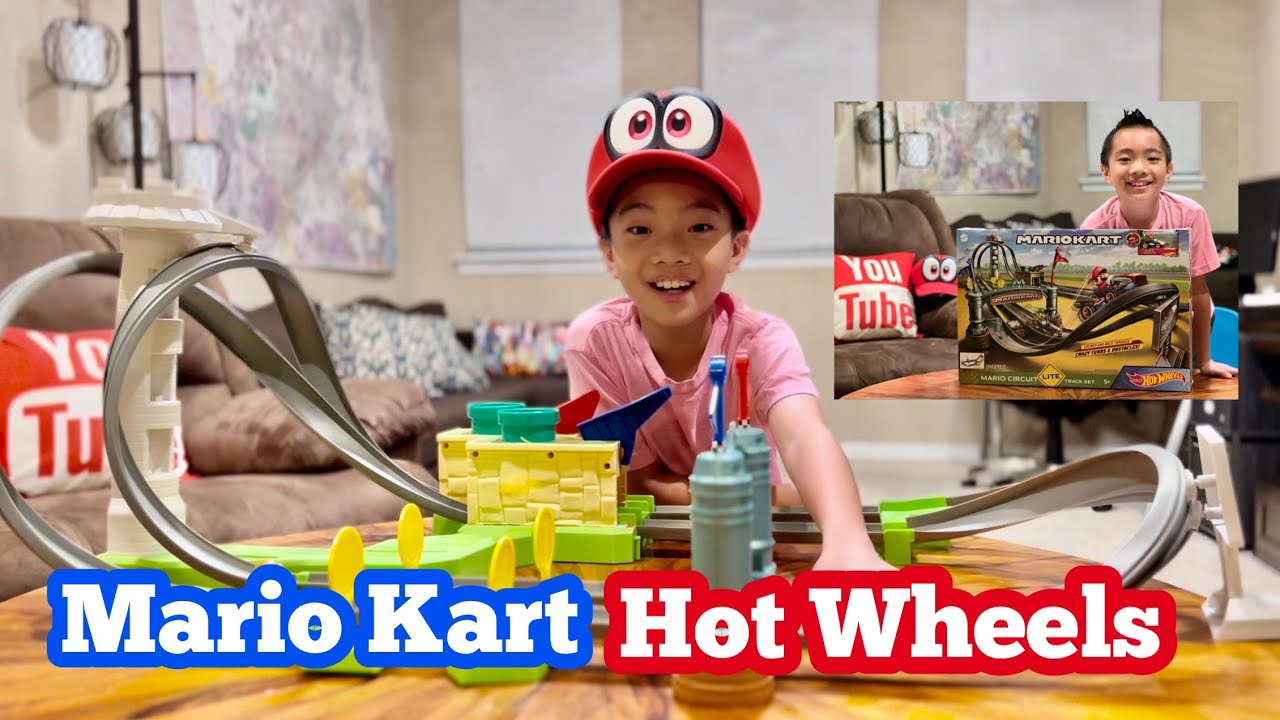 MARIO KART Circuit Hot Wheels Track | Unboxing & Assembly - YouTube